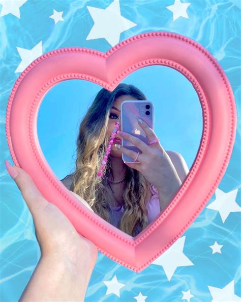 Pink Heart Mirror Selfie Inspo Aesthetic Heart Mirror Pink Heart