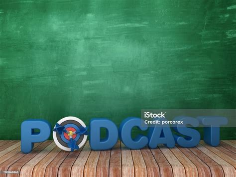 칠판 배경에 대상이있는 3d 워드 팟 캐스트 3d 렌더링 3차원 형태에 대한 스톡 사진 및 기타 이미지 3차원 형태 가정의
