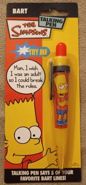 The Simpsons Bart Simpson Talking Pen £9 43 Picclick Uk