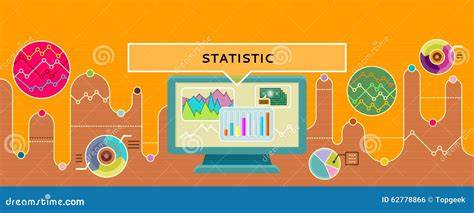 Statistic Concept Design Style Flat Stock Vector Illustration Of