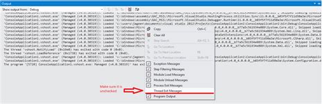 C Is There A Way To Prevent Visual Studio From Printing Thread Exited Statements Into The