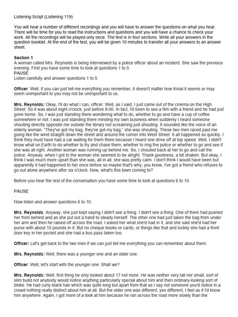 Listening Script Listening 119 Pdf Birds Egg