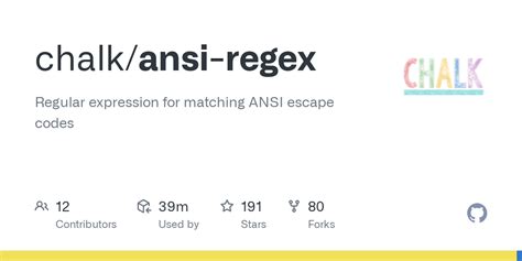 github chalk ansi regex regular expression for matching ansi escape