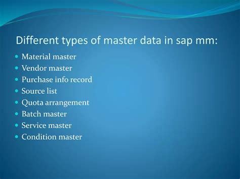 Material Master Data In Sap Mm PPTX