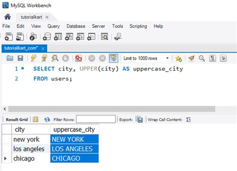 how to convert strings to uppercase in mysql [4] examples