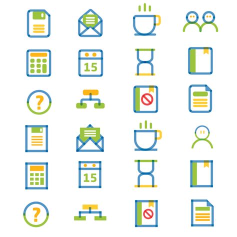 컬러라인 플랫아이콘 Psd