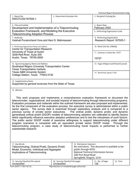 Pdf Development And Implementation Of A Telecommuting Evaluation