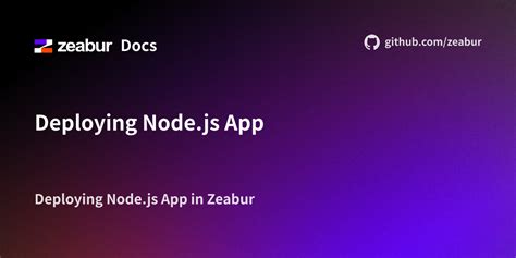 deploying node js app zeabur