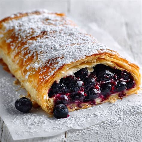 Easy Blueberry Strudel Recipe Flaky Puff Pastry