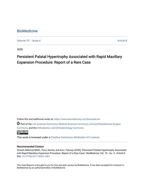 Pdf Persistent Palatal Hypertrophy Associated With Rapid Maxillary