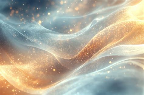 Abstract Swirls Of Golden And Blue Light Create A Captivating Visual Effect In A Digital Artwork