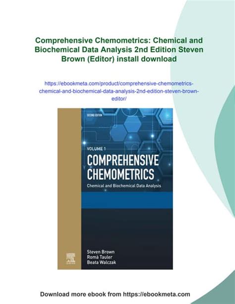 Comprehensive Chemometrics Chemical And Biochemical Data Analysis 2nd Edition Steven Brown