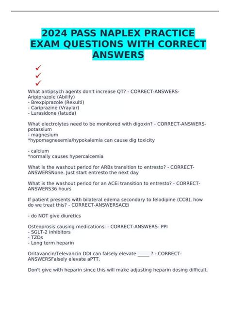 2024 Pass Naplex Practice Exam Questions With Correct Answers Naplex Stuvia Us