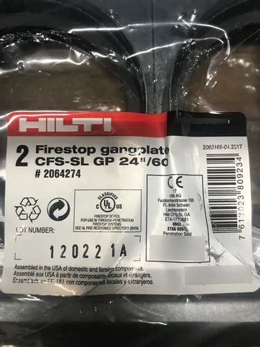 Hilti Firestop Gangplate Cfs Sl Gp 24 60 2064274 Mmk Mercadolibre