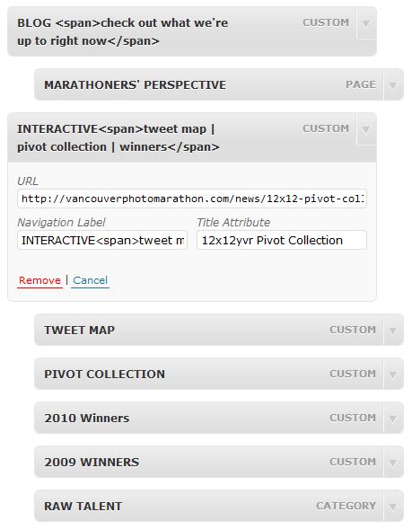 Using Wordpress 3 Custom Menus