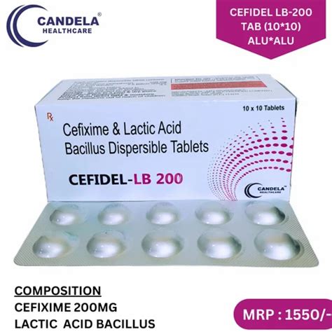 Cefidel Lb 200 Cefixime And Lactic Acid Bacillus Dispersible Tablet At