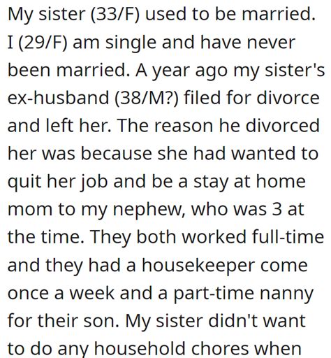 Sister Who Got Divorced Because She Refused To Work Berates Her Sister