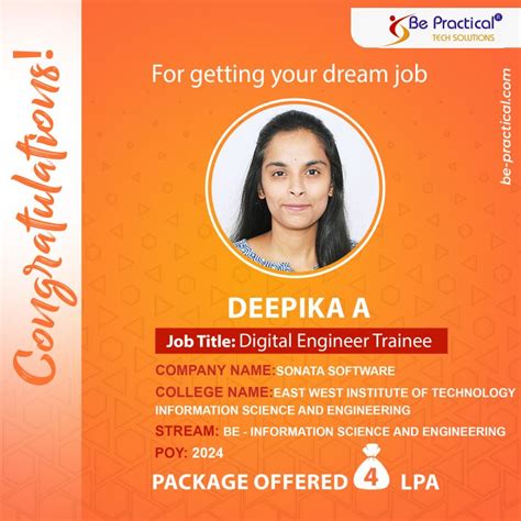 Congratulations Gotjob Engineertrainee Placement Successfullyplaced… Be Practical Tech