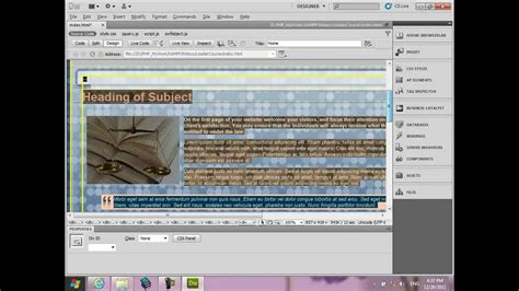 3 1 Insert Design Into Dreamweaver WMV YouTube