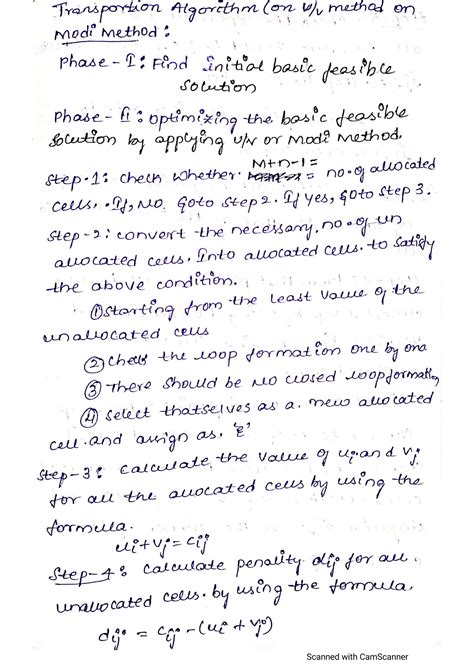 SOLUTION Transportation Algorithm Studypool