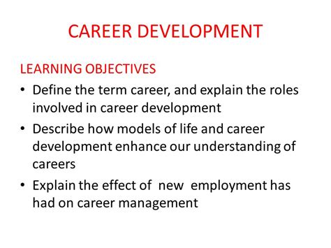 Objectives Based Career Development Model Transform Your Life W/ Ryan