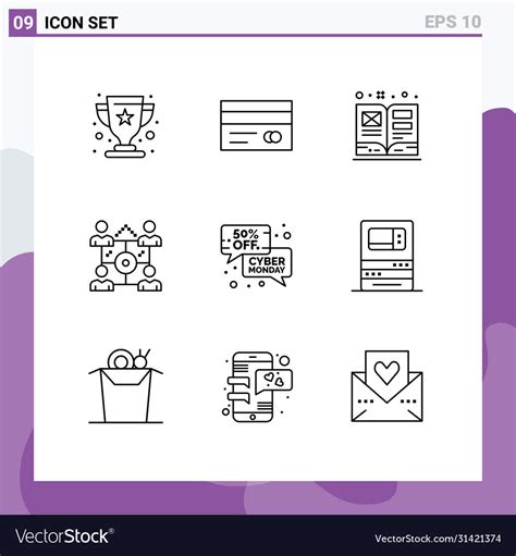 Set 9 Modern Ui Icons Symbols Signs Royalty Free Vector