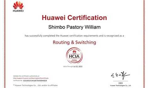 Certificate Routing And Switching Huawei Academy Egypt Shimbo Pastory
