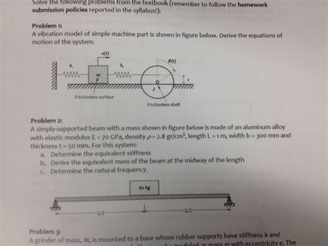 solve the following problems from the textbook