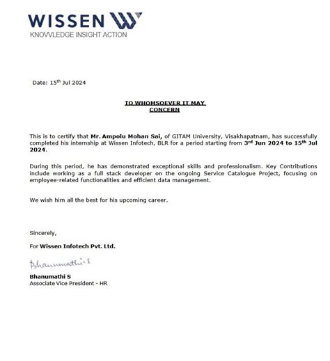 ampolu mohan sai on linkedin internship wissencompany