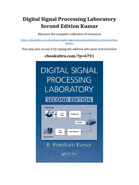 Digital Signal Processing Laboratory Second Edition Kumar Full Chapters
