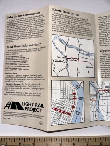 Tri Met Light Rail Max Map And Guide Portland Oregon 1984 4802029327