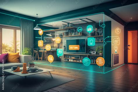 Smart Home Living Room Management System Using Augmented Reality Future Concept Generative Ai