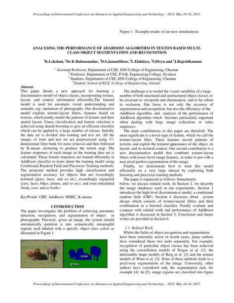 Pdf Analysing The Performance Of Adaboost Algorithm In Texton Based Multi Class Object