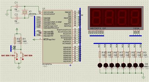 project hiển thị led 7 seg và chạy 8 led đơn kết hợp dùng ngắtt ngoài dùng pic 16f877a