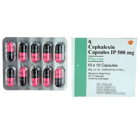 Phexin 500 Mg Capsules Packaging Type Strip Packaging Size 1x10 At
