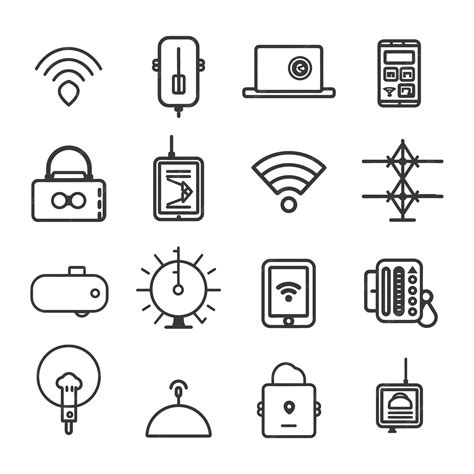 Premium Vector Minimalist Line Art Icon Iot Collection Set Logo Symbol