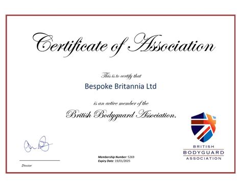 British Bodyguard Association Bespoke Britannia Security London