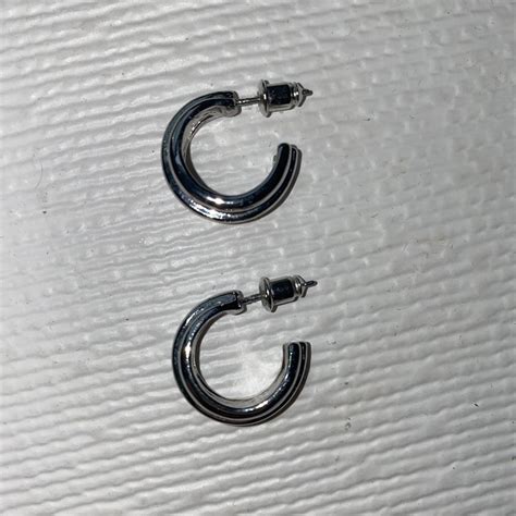 Small Silver Hoops Unique Hoop Detailing Depop