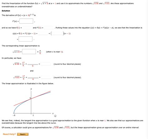 Solved Find The Linearization Of The Function F X X 8 At