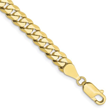 10k 575mm Flat Beveled Curb Chain 7 Inch Sunshine Jewelers