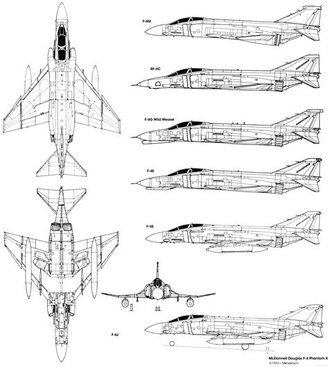 File Mcdonnell Douglas F 4e Phantom Ii 3 View Svg Wikimedia Commons
