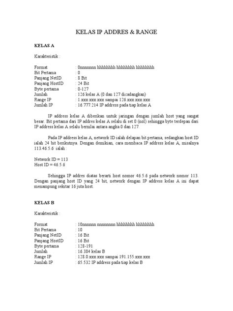 Class Ip Addres Pdf