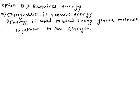 Solved Converting Glucose To Glycogen Please Choose The Correct