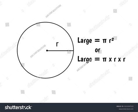 large circle formula using radius rumus ภาพประกอบสต็อก 2215297533