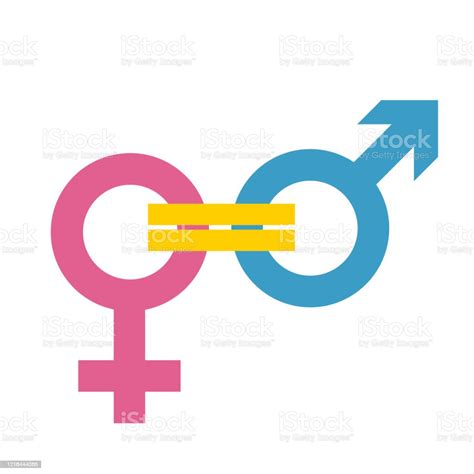 Gender Equal Sign Vector Icon Men And Women Equal Concept Icon On White
