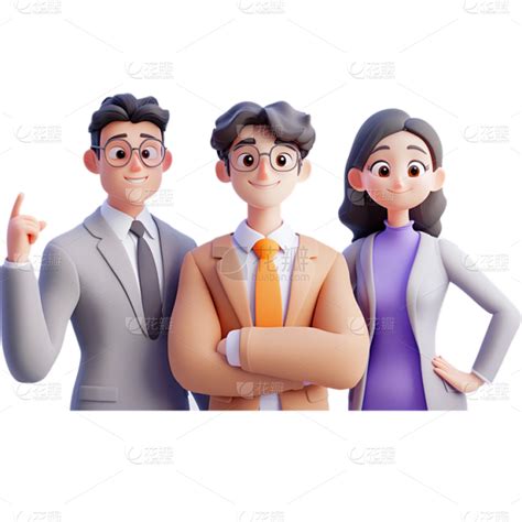 人物系列 通用 3d皮克斯团队人员组合人物贴纸