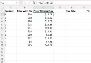 Reverse Tax Calculation In Excel With Example