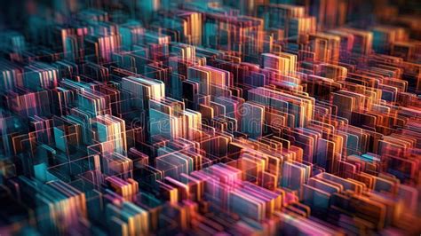 Abstract Background With Structure Of Cubes Colorful Cubes Texture For Technology Backdrop