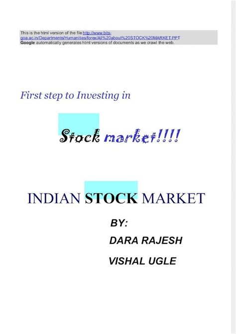 PDF PPT Stock Market DOKUMEN TIPS