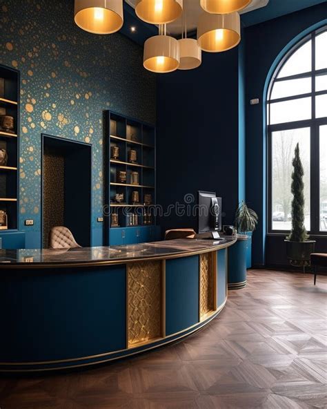 Interiorofaexceptionroomwithreceptiondesk16955221823701 Stock